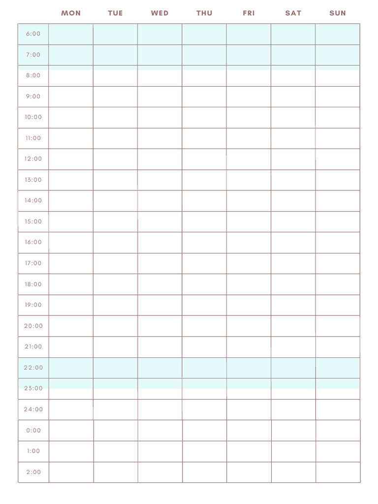 Minimal Weekly Schedule Planner | PDF