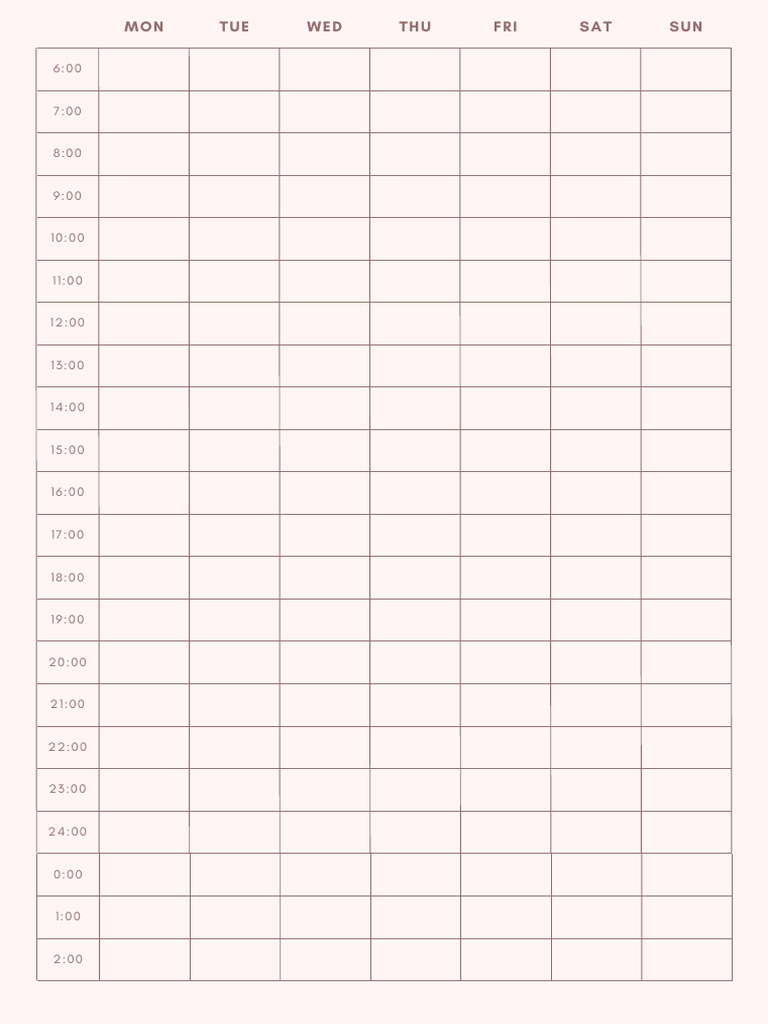 Minimal Weekly Schedule Planner | PDF