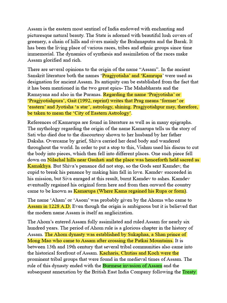 Assam History-State Portal | PDF | South Asia