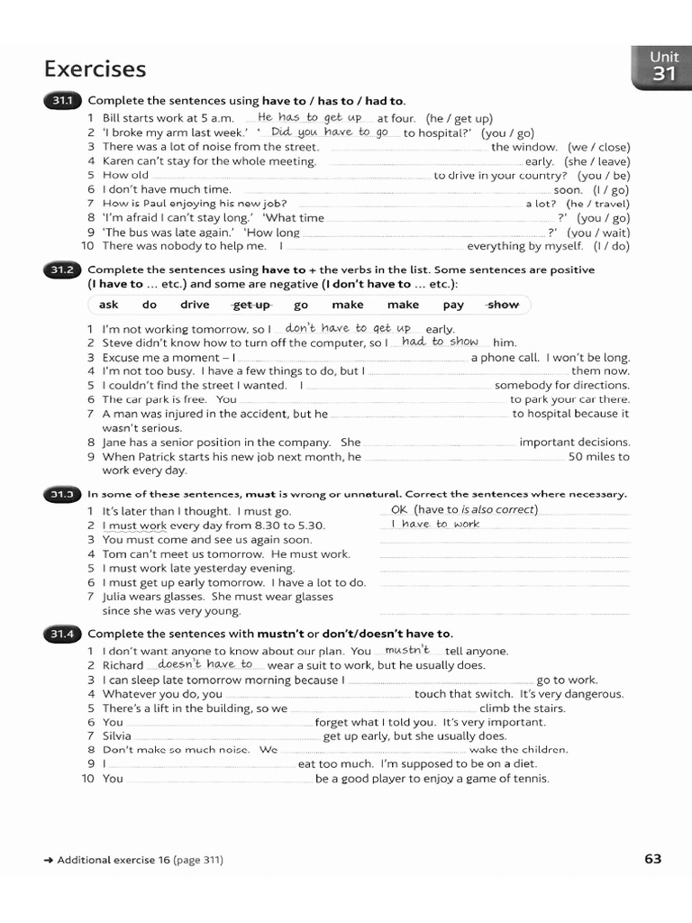 Ejercicios Modales U31 | PDF