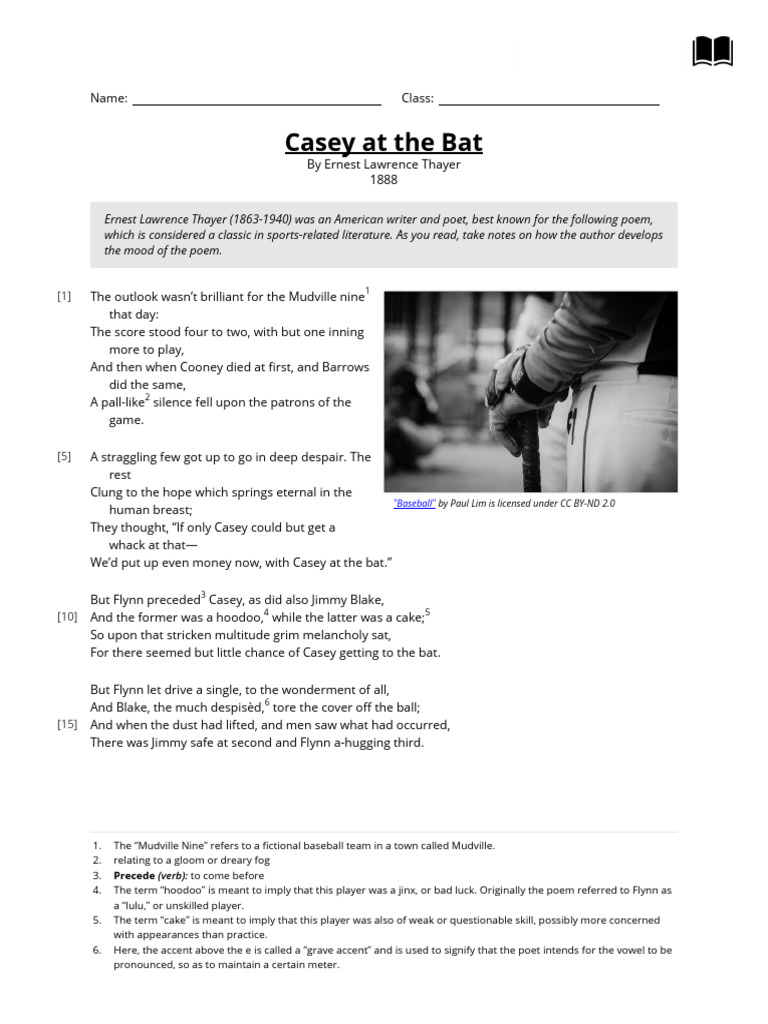 .Casey-At-The-Bat MC and Open Response | PDF