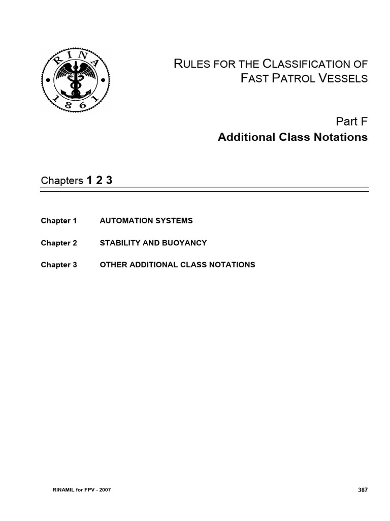 Part F - Additional Class Notations | PDF | Engines | Firefighting