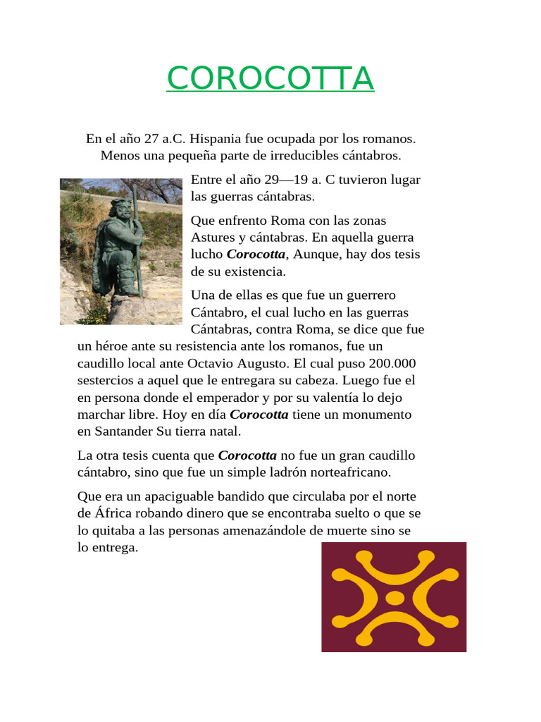 Corocotta: Héroe o Bandido? | PDF