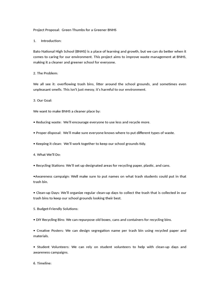 Esp Project Proposal | PDF | Waste Management | Recycling