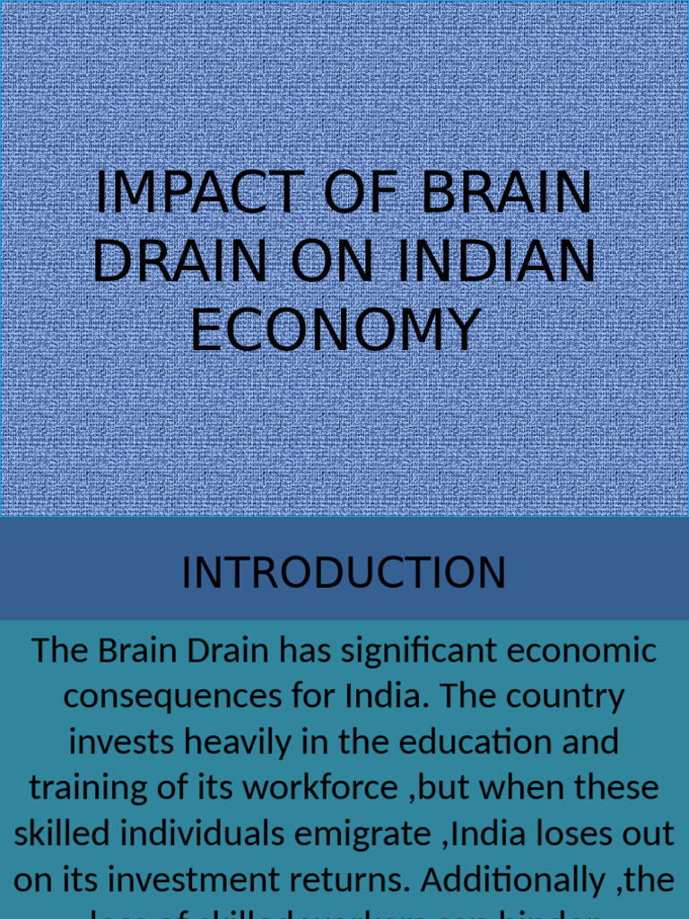 Economic Impact of Brain Drain in India | PDF | Human Capital Flight ...