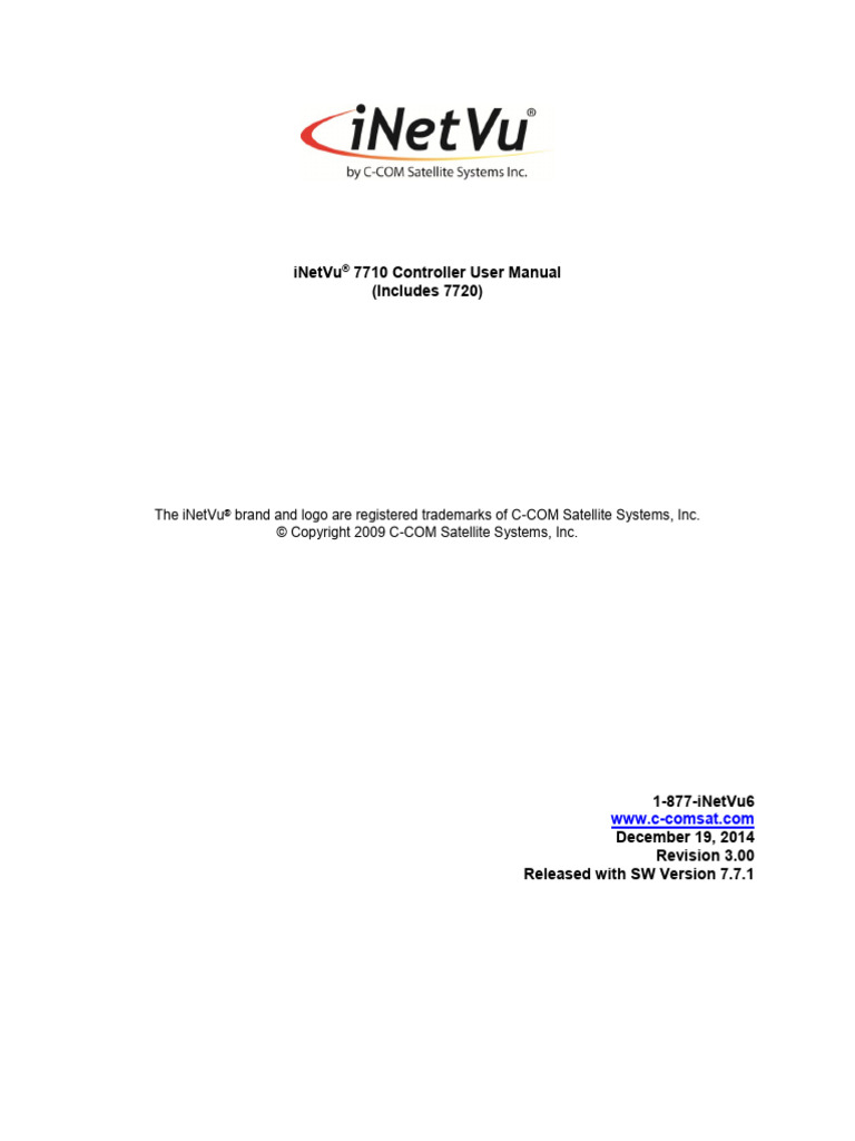 iNetVu 7710 Controller Operations Manual | PDF | Radio | Personal Computers