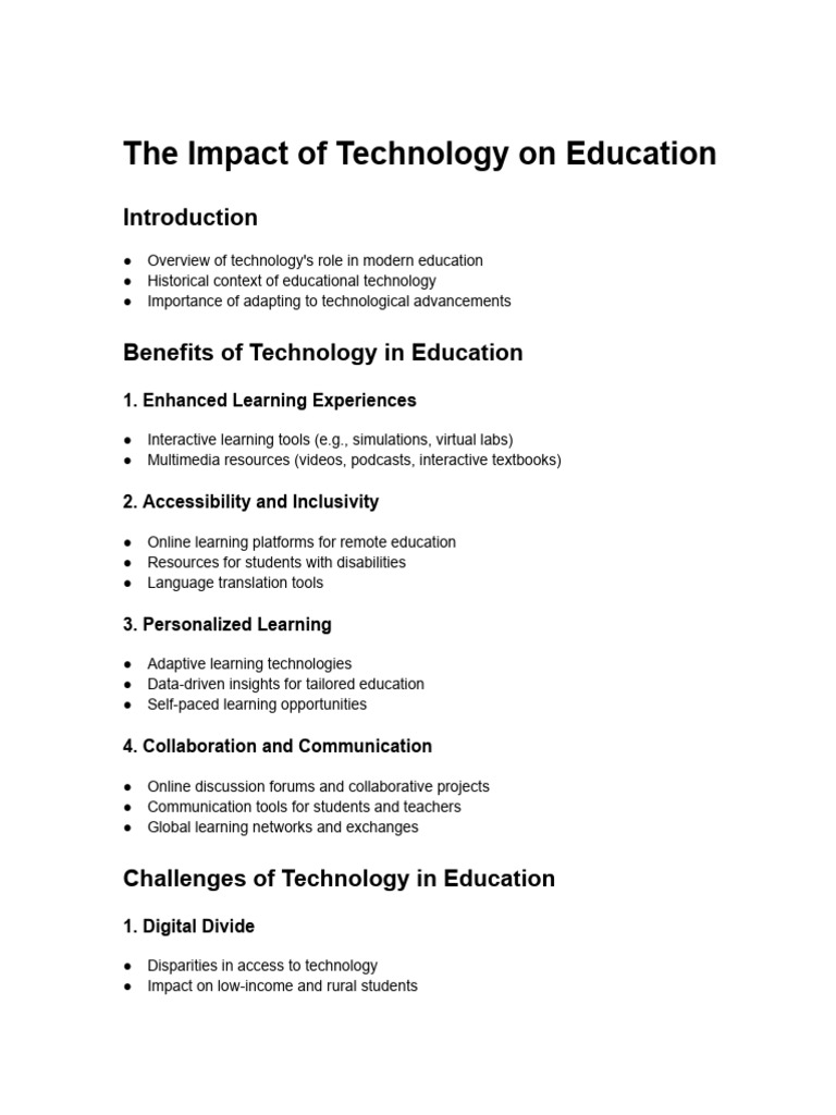 The Impact of Technology on Education | PDF