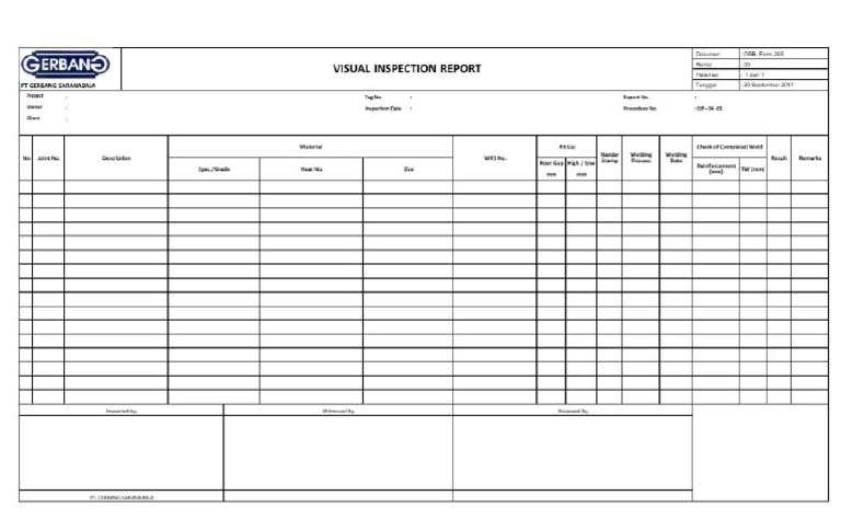 Inspection Form Example | PDF