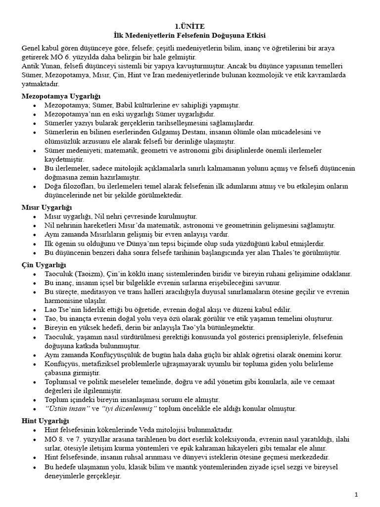 Felsefe Ders Notlari | PDF