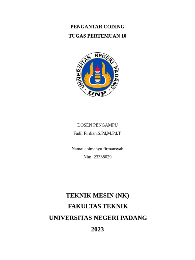 Tugas Pengantar Coding | PDF | Seni | Komputer