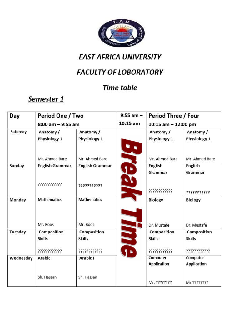 Time Table Laboratory Sept 2024 | PDF | Pathology | Health Care
