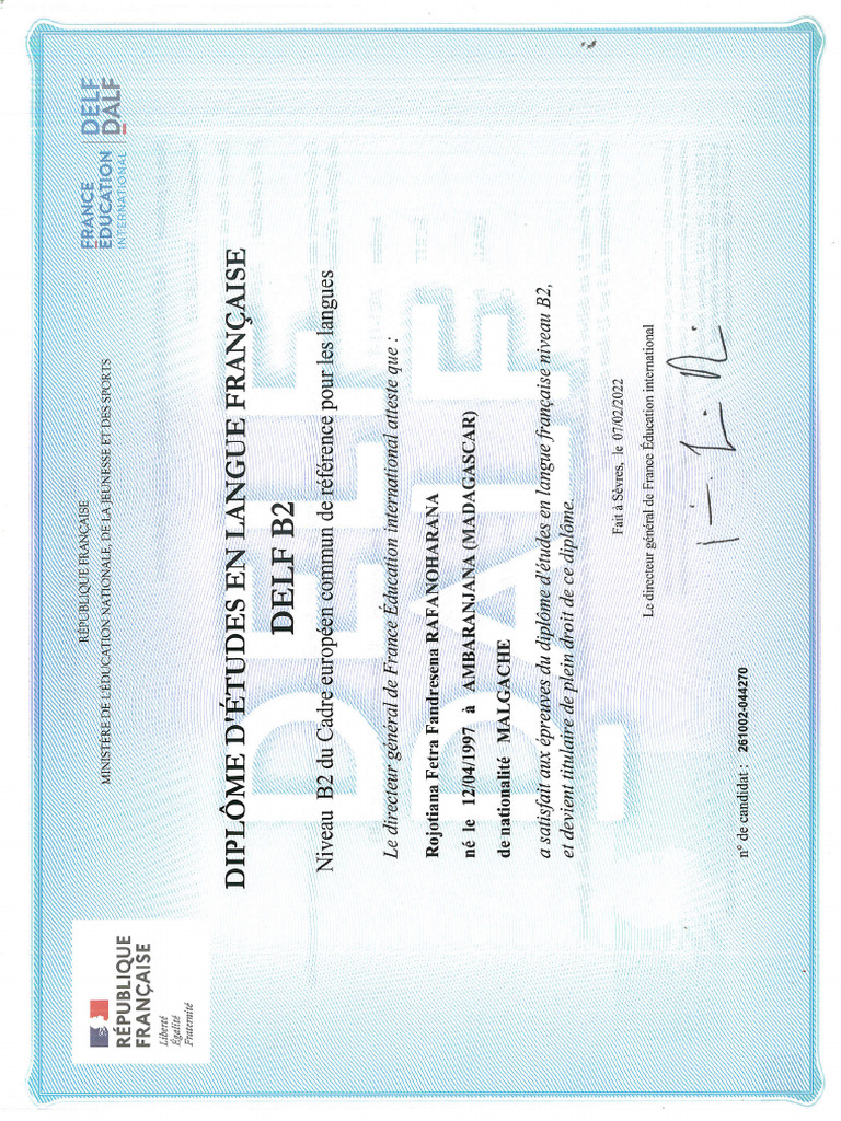Diplome Delf B2 | PDF