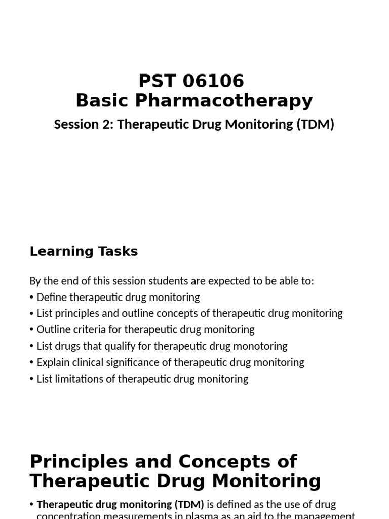 Understanding Therapeutic Drug Monitoring | PDF | Pharmacology ...