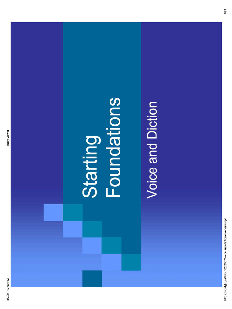Voice and Diction Overview | PDF