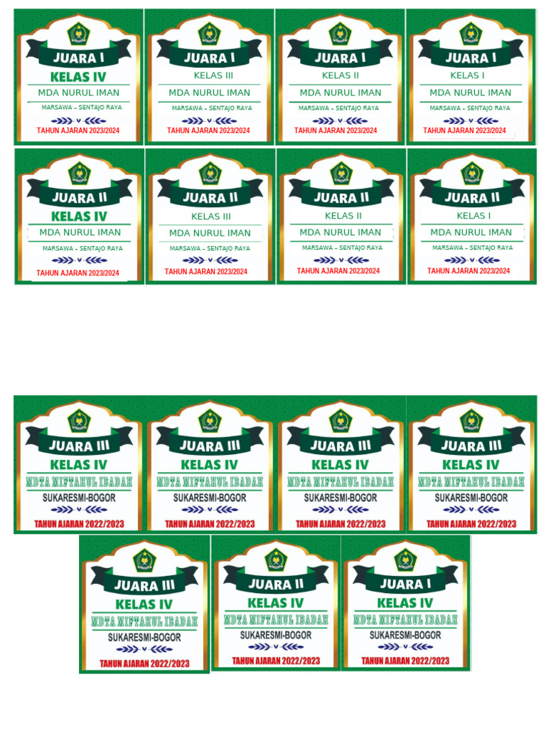 Stiker Piala Mda | PDF