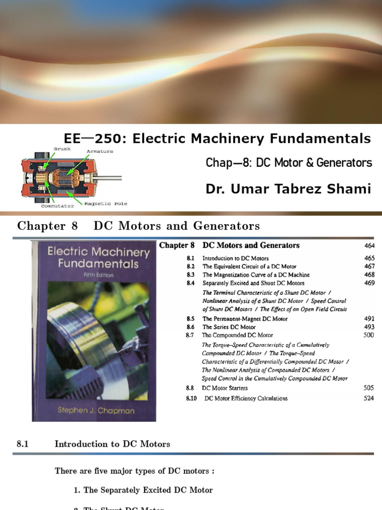 MCT-223-EM-Lec-4-DC Motor | PDF | Electric Motor | Direct Current