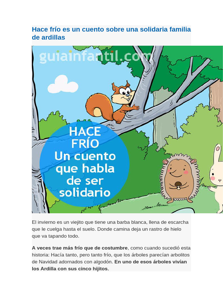 Cuento de Ardillas y Solidaridad | PDF