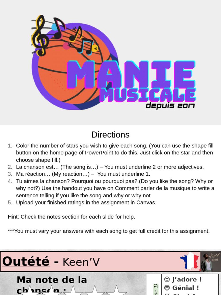 Évaluation des Chansons 2023 | PDF | Musiciens