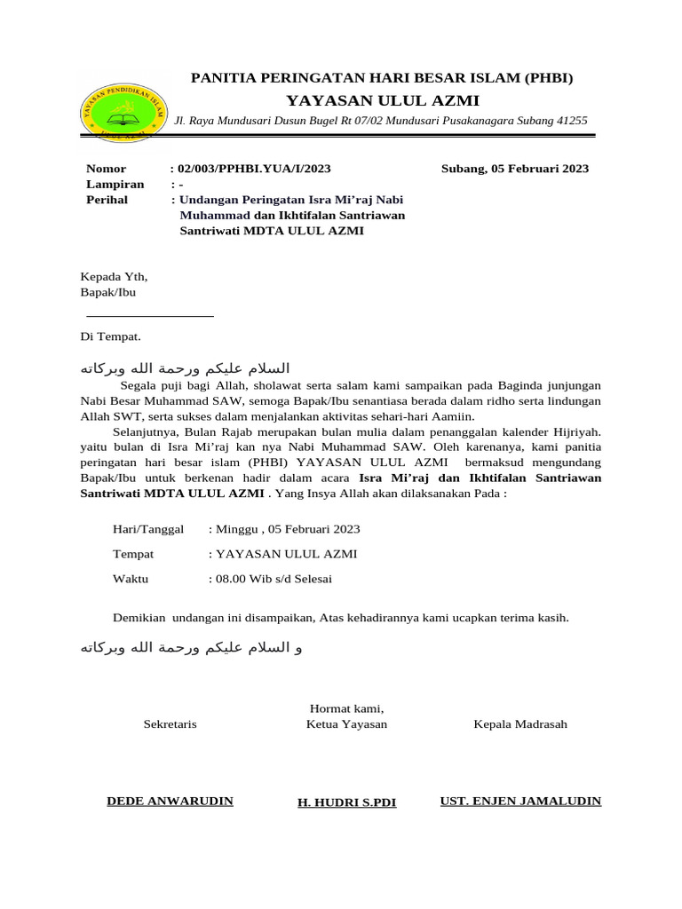 Surat Undangan Rajaban | PDF