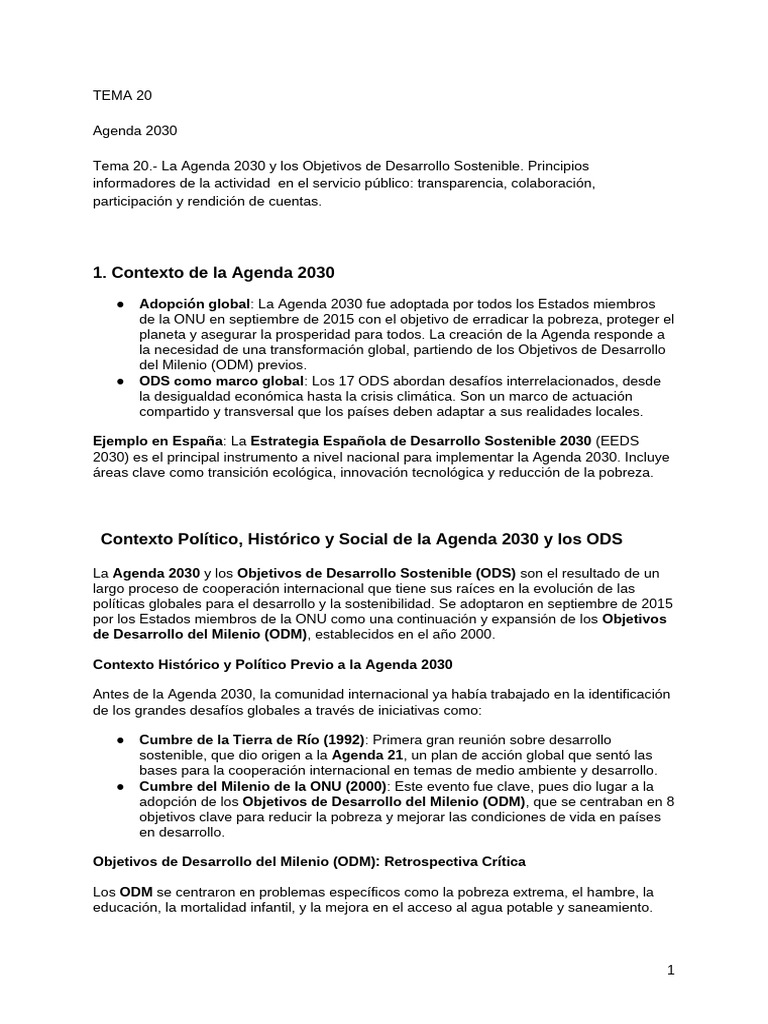 Agenda 2030: ODS y Principios Públicos | PDF | Sustentabilidad ...