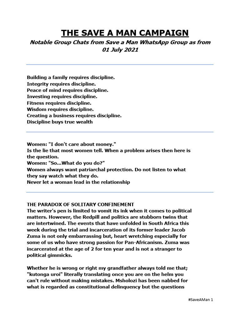 Save a Man | PDF | Solitude