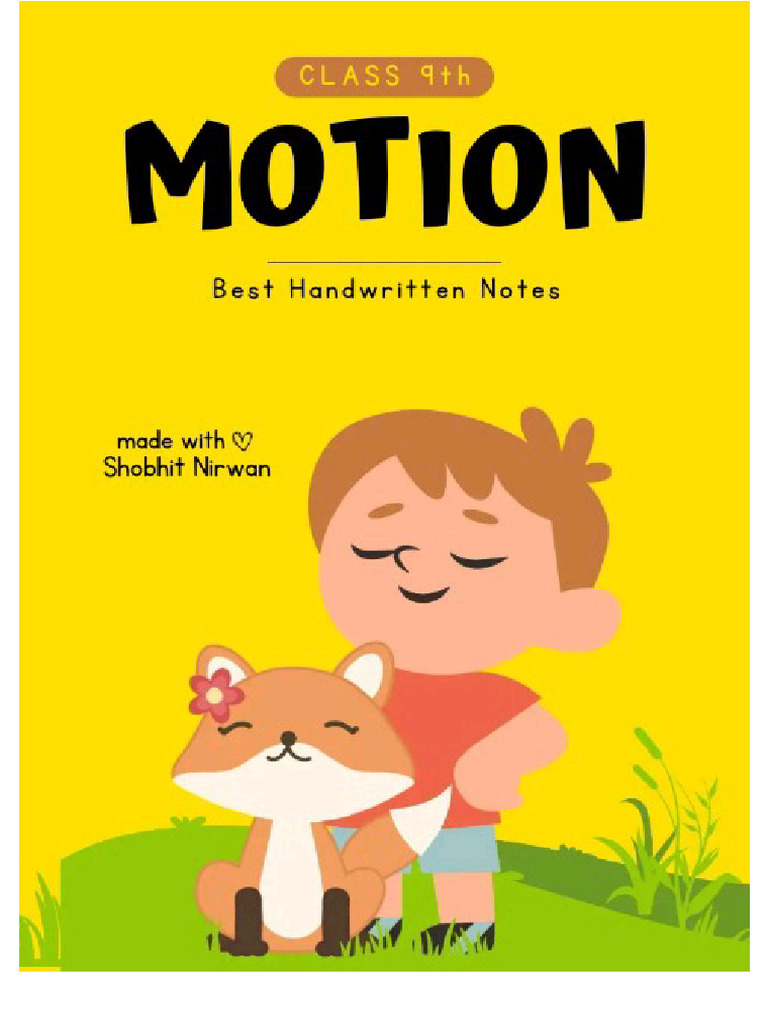 Motion Notes Pdf