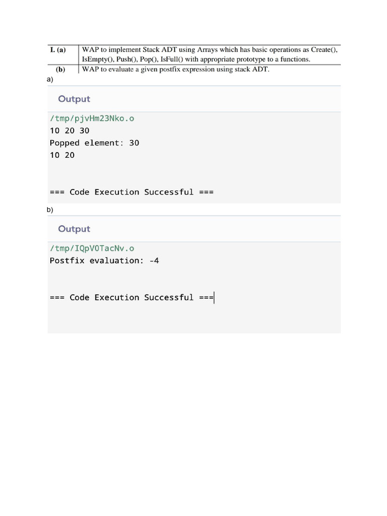 Stack and Queues Output | PDF
