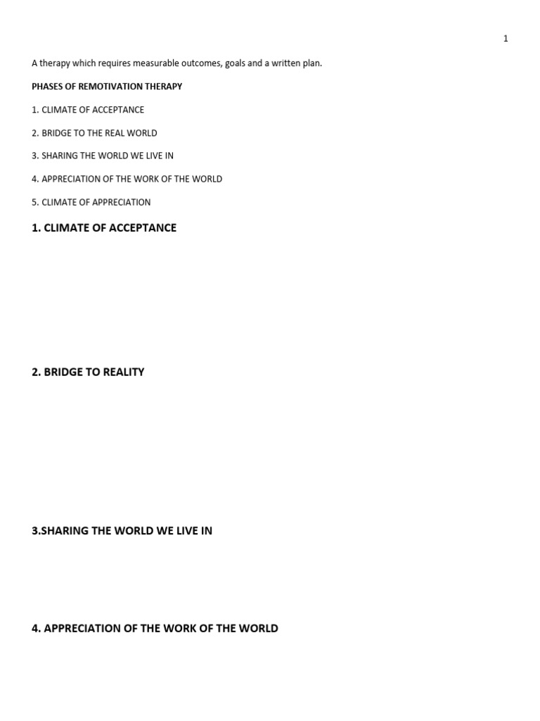Remotivation Therapy Word | PDF | Career & Growth