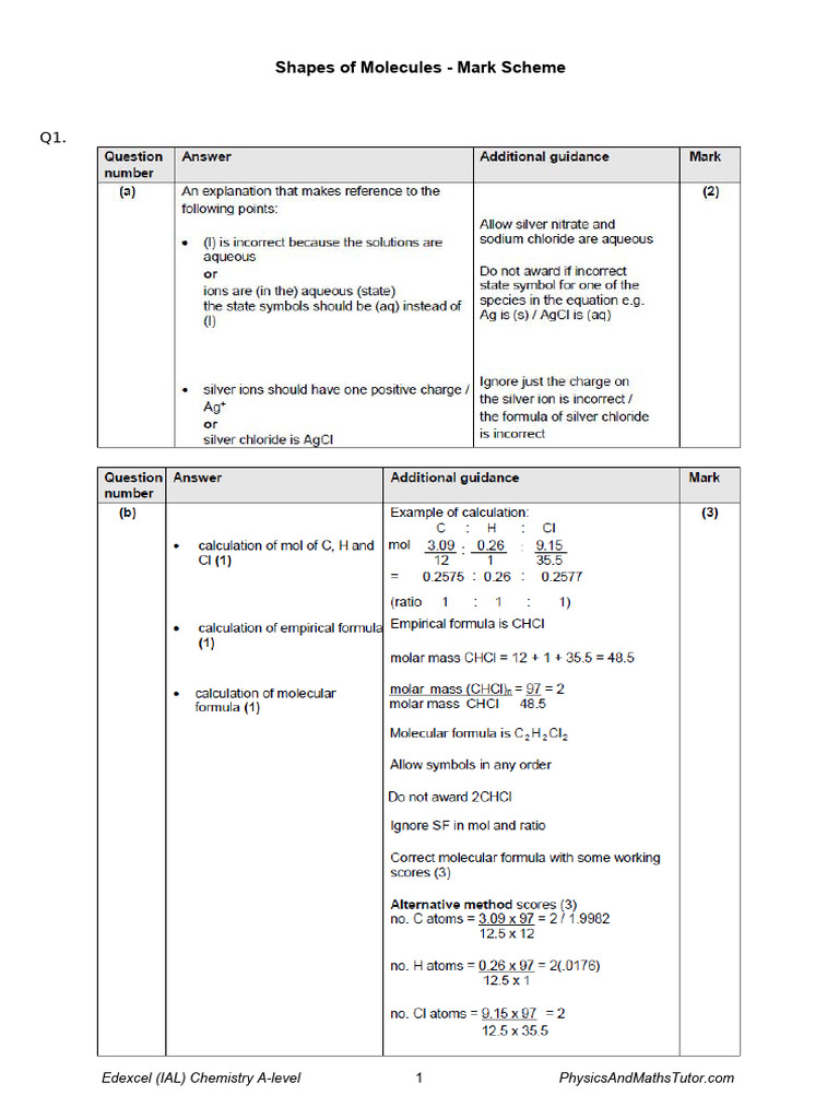 Shapes of Molecules MS | PDF