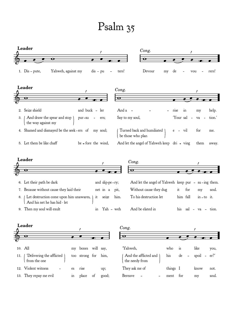 Psalm 35 | PDF | Months Of The Hebrew Calendar | Hebrew Bible Words And ...