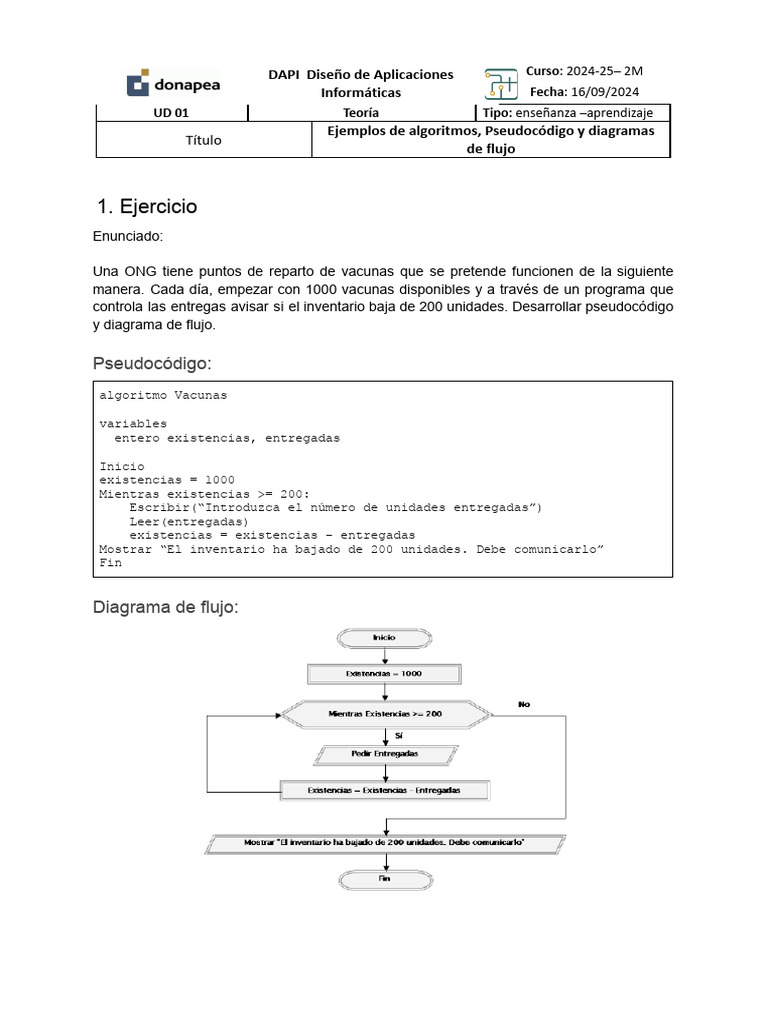 Algoritmos y Pseudocódigo en DAPI | PDF | Algoritmos | Lógica matemática