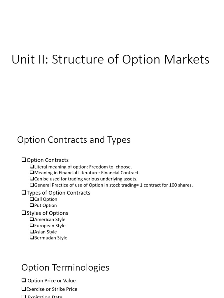 Understanding Option Market Structures | PDF | Option (Finance) | Stocks