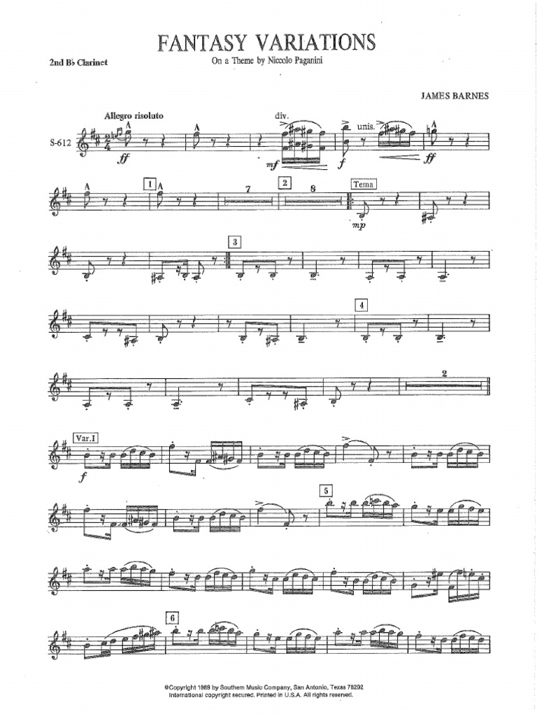 Fantasy Variations - Clar 2 | PDF