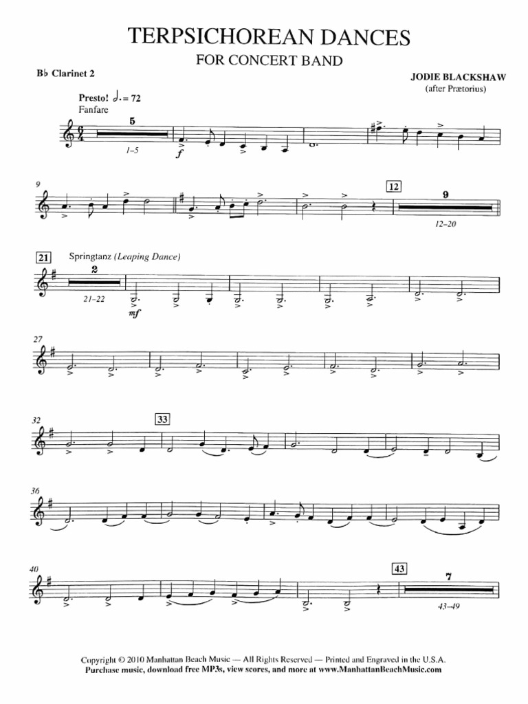 06 - Terpsichorean Dances Clarinet 2 | PDF