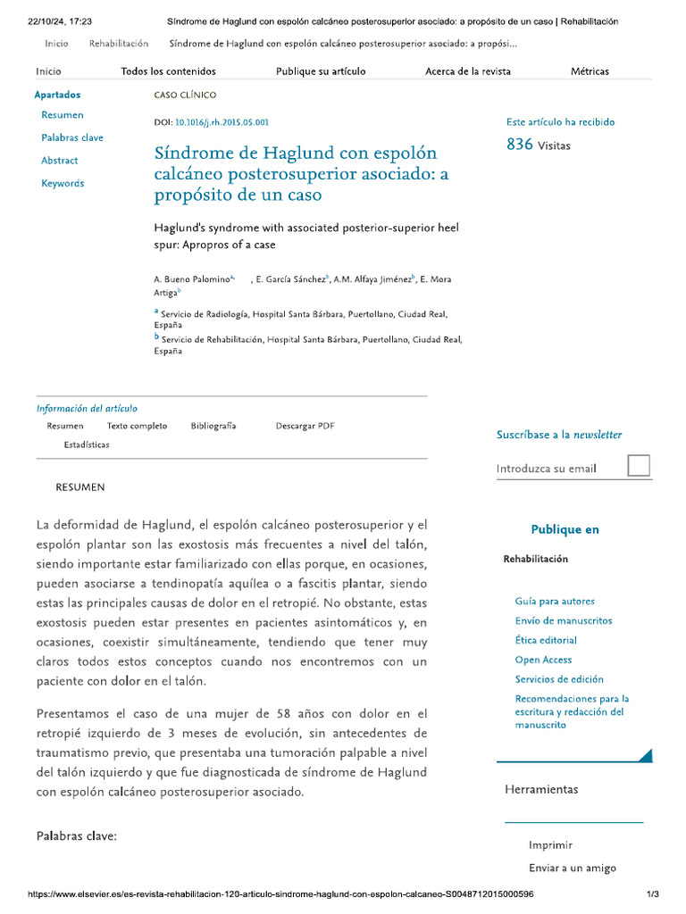 Espolon Calcaneo y Sindrome Haglund | PDF
