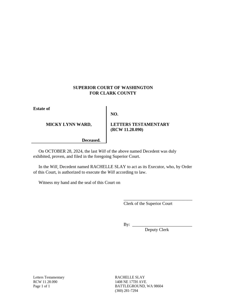 Letters Testamentary | PDF