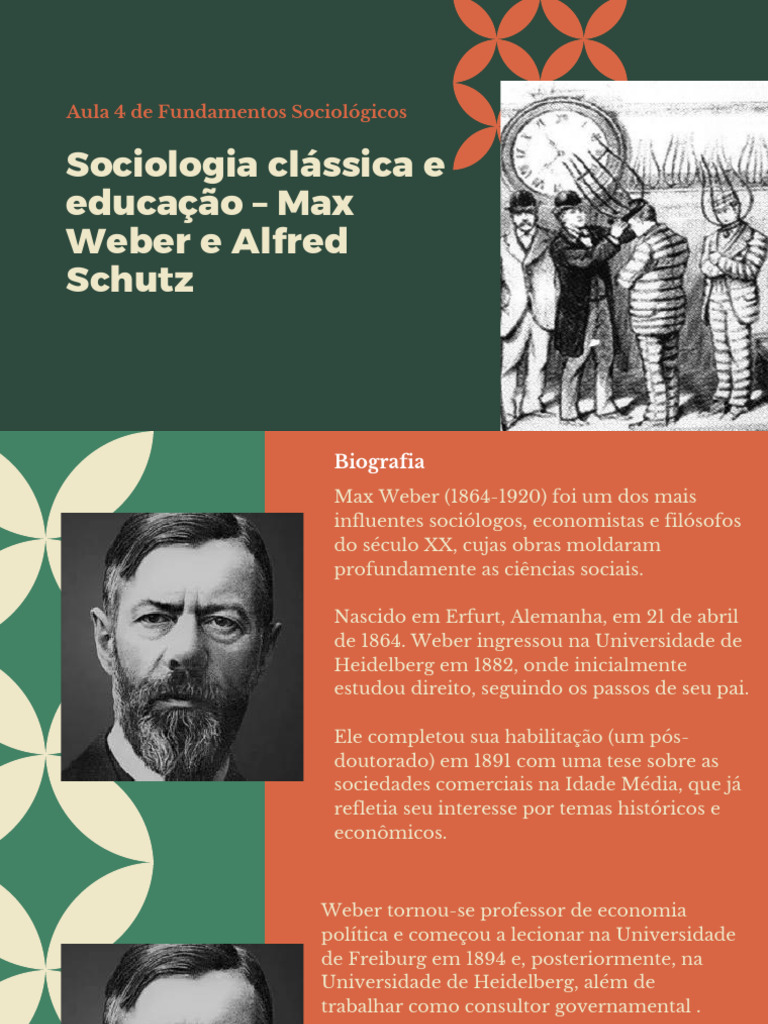 Aula 4 de Fundamentos Sociológicos - Sociologia Clássica e Educação ...