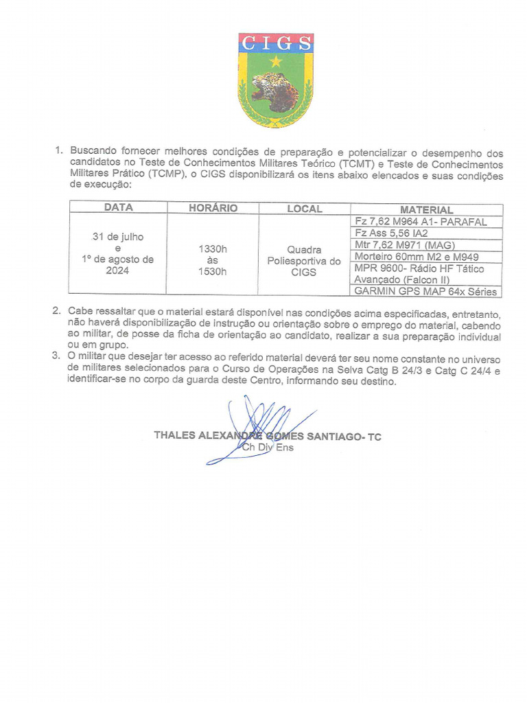 Treinamento TCMP | PDF