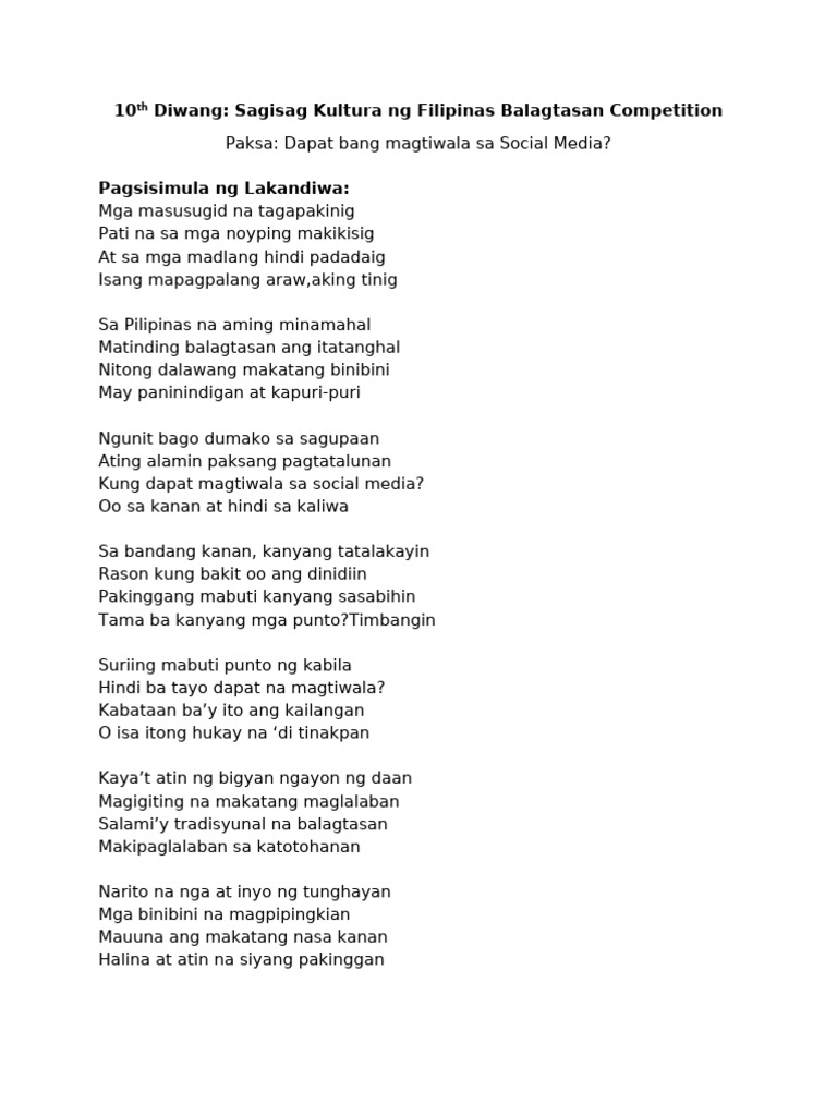 BALAGTASAN | PDF