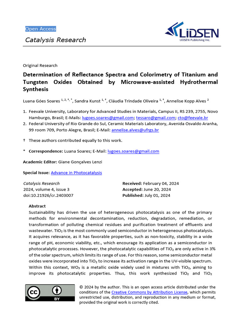 2024 - Determination of Reflectance Spectra and Colorimetry of Titanium ...
