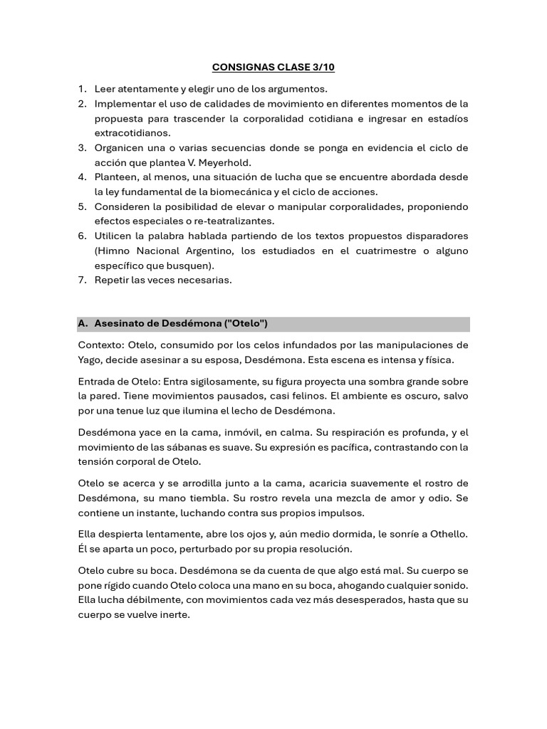 Consignas Clase 3-10 | PDF | OTELO | Romeo y Julieta