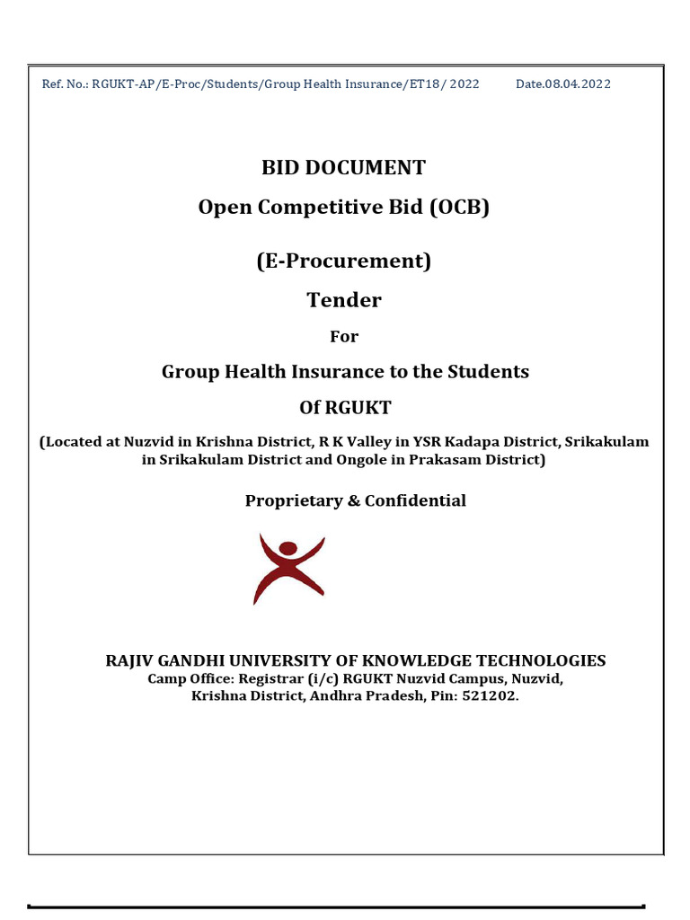 Student Group Insurance Tender Document | PDF | Technology & Engineering
