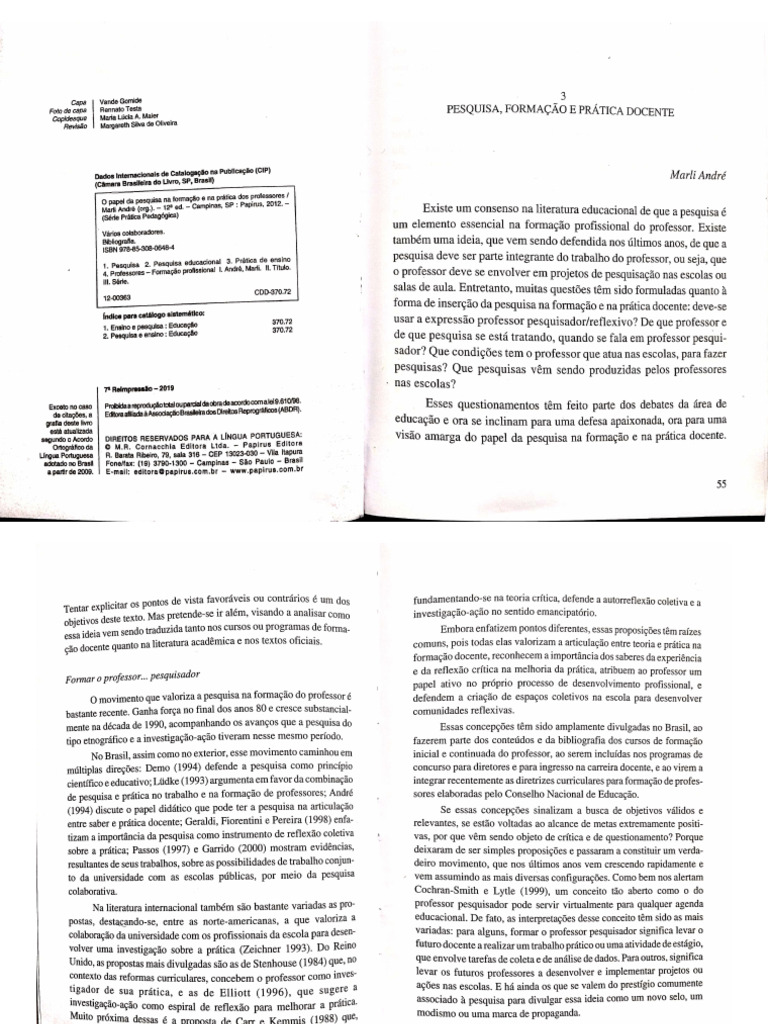 ANDRÉ Marli - Pesquisa Formação e Prática Docente | PDF