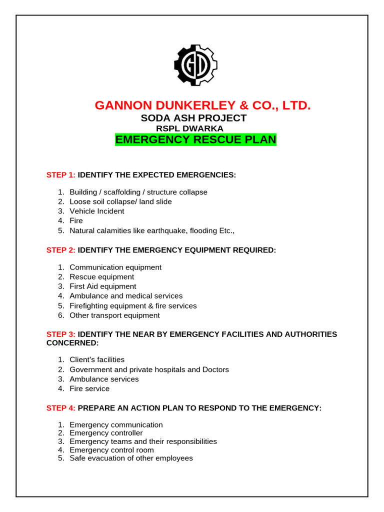 Emergency Plan For RSPL DWARKA | PDF | Ambulance | Emergency