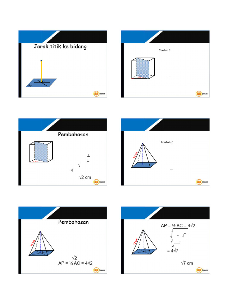 Dimensi Tiga Jarak Titik Ke Bidang | PDF