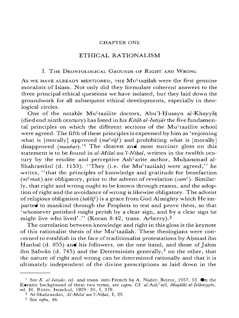 Fakhry, 'Ethical Rationalism' and 'Ethical Voluntarism.' Ethical ...