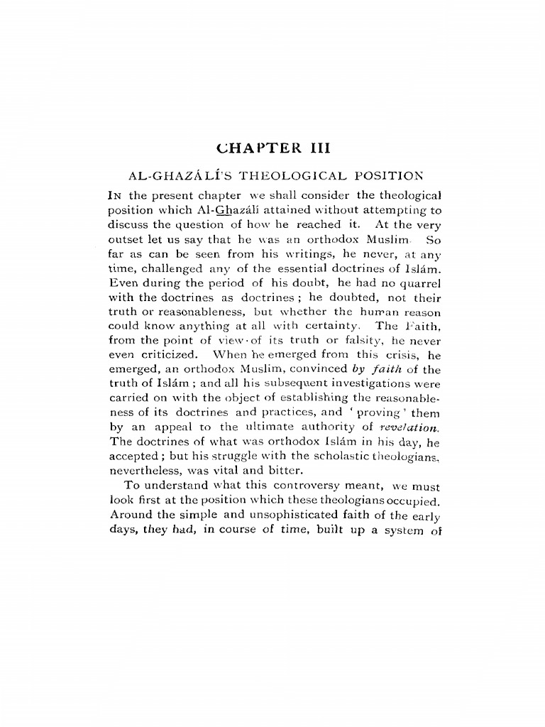 Gardner, 'Al-Ghazali's Theological Position.' Al-Ghazali. Gorgias Press ...