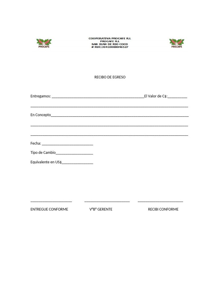 Recibo de Egreso | PDF