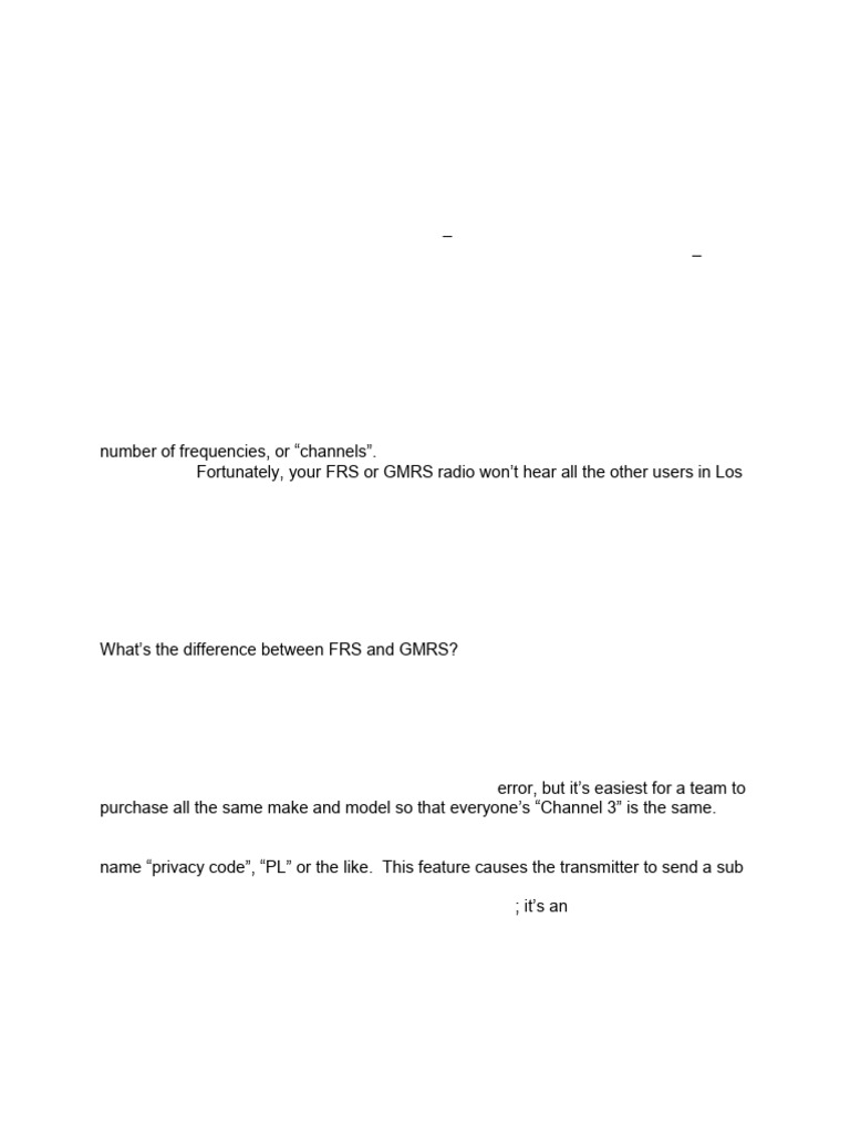 Using FRS and GMRS by N6VI 10 14 09 1 | PDF | Radio | Radio Technology