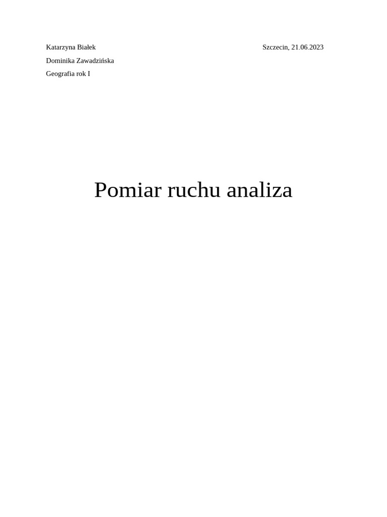 Pomiar Ruchu | PDF